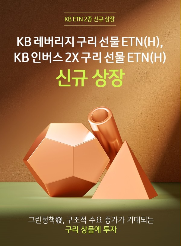 KB증권, 'KB 레버리지 구리 선물 ETN(H)' 등 신규 상장