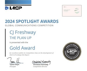 CJ프레시웨이 ESG 보고서, 美 ‘LACP 스포트라이트 어워드’ 2년 연속 금상